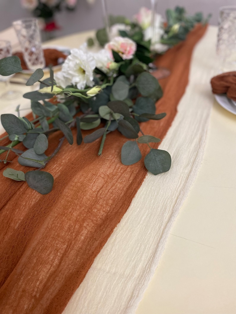 Terracotta Cheese Cloth Runner Terracotta Wedding Table Runner Boho ...