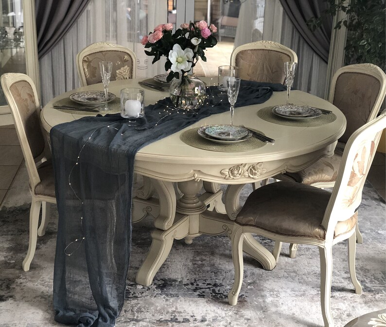 Gray Gauze Table Runner Many Color Farmhouse Wedding Decor - Etsy