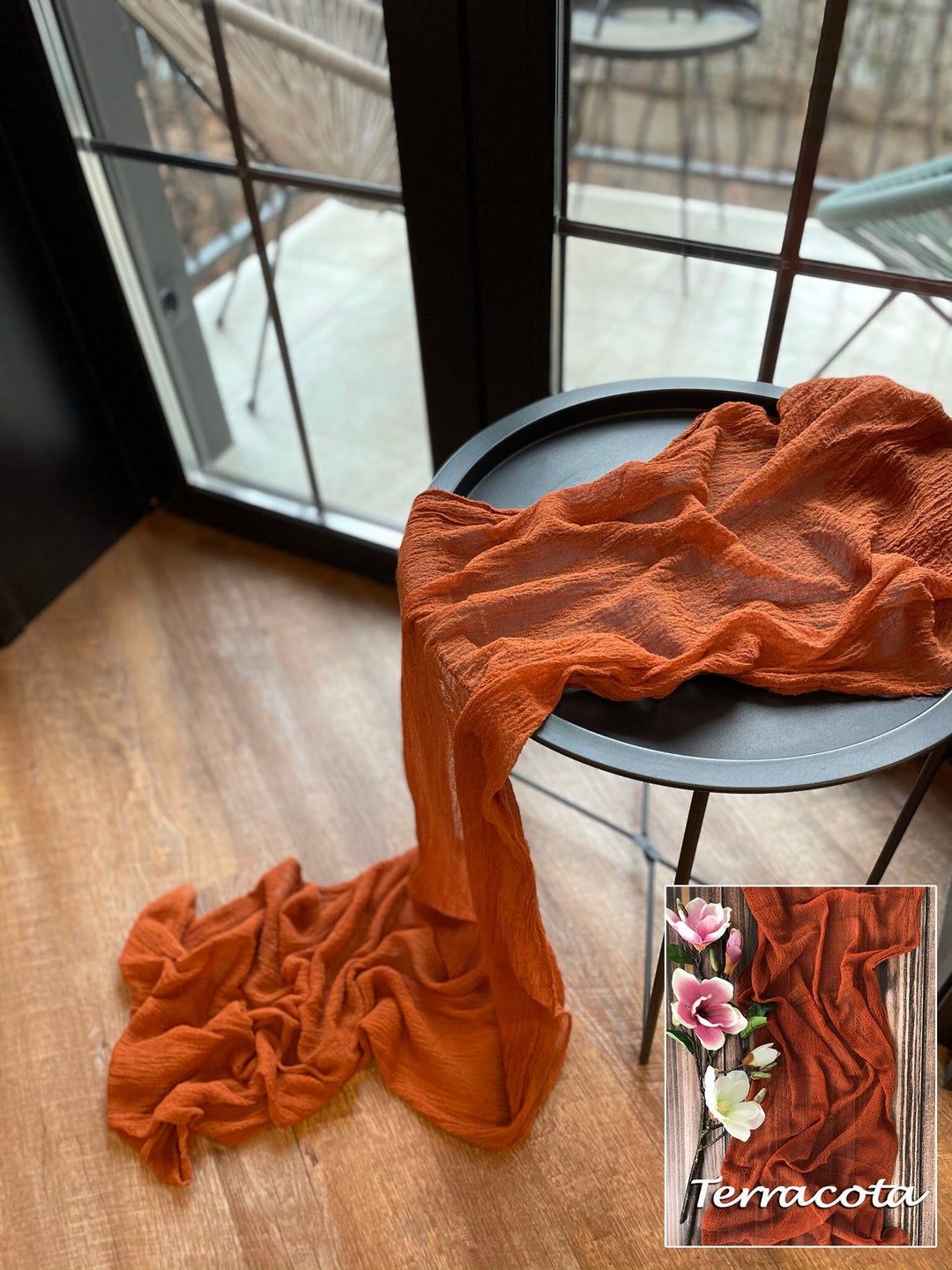 Terracotta Wedding Table Runner Terracotta Cheese Cloth Runner Boho ...