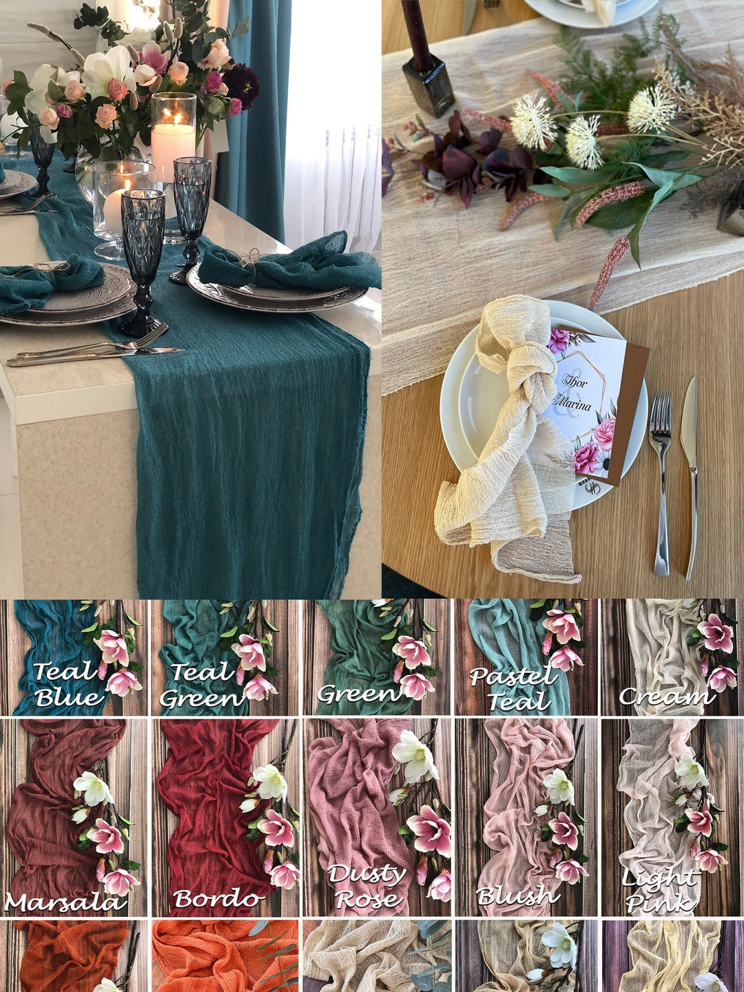 Table Runner Arch Decor Cheese Cloth Wedding Centerpiece Bridal Shower ...