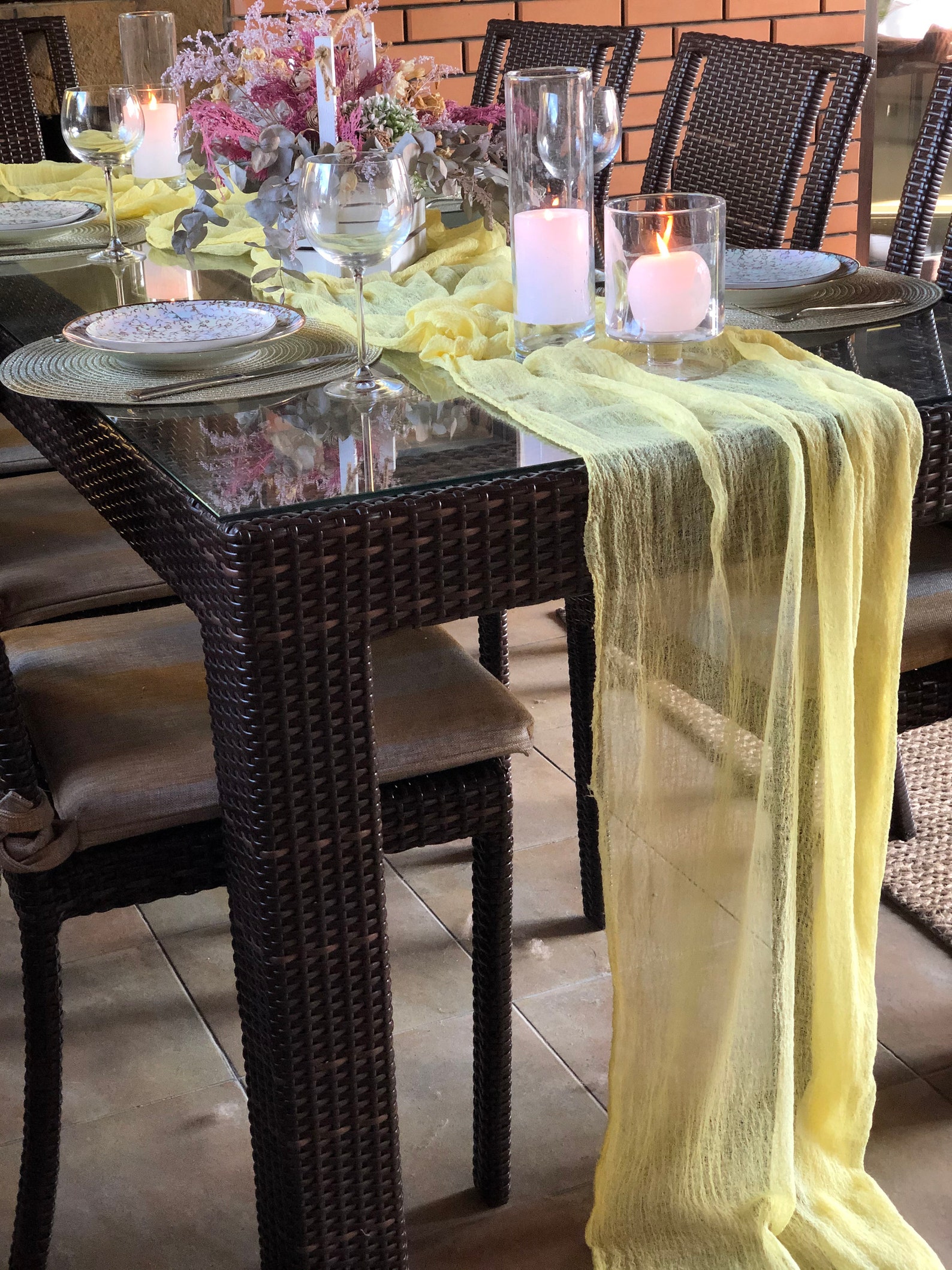 Any Color Cheesecloth Table Runner Modern Sheer Chic Boho Wedding ...