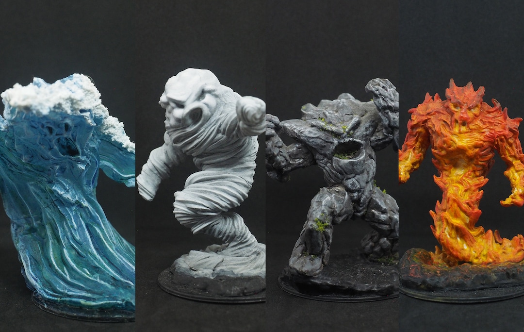 Dnd Elementals Painted Miniatures - Etsy
