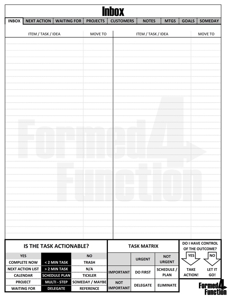 GTD Inspired, E-ink Optimized Workbook Built for Sales - Pages Linked ...