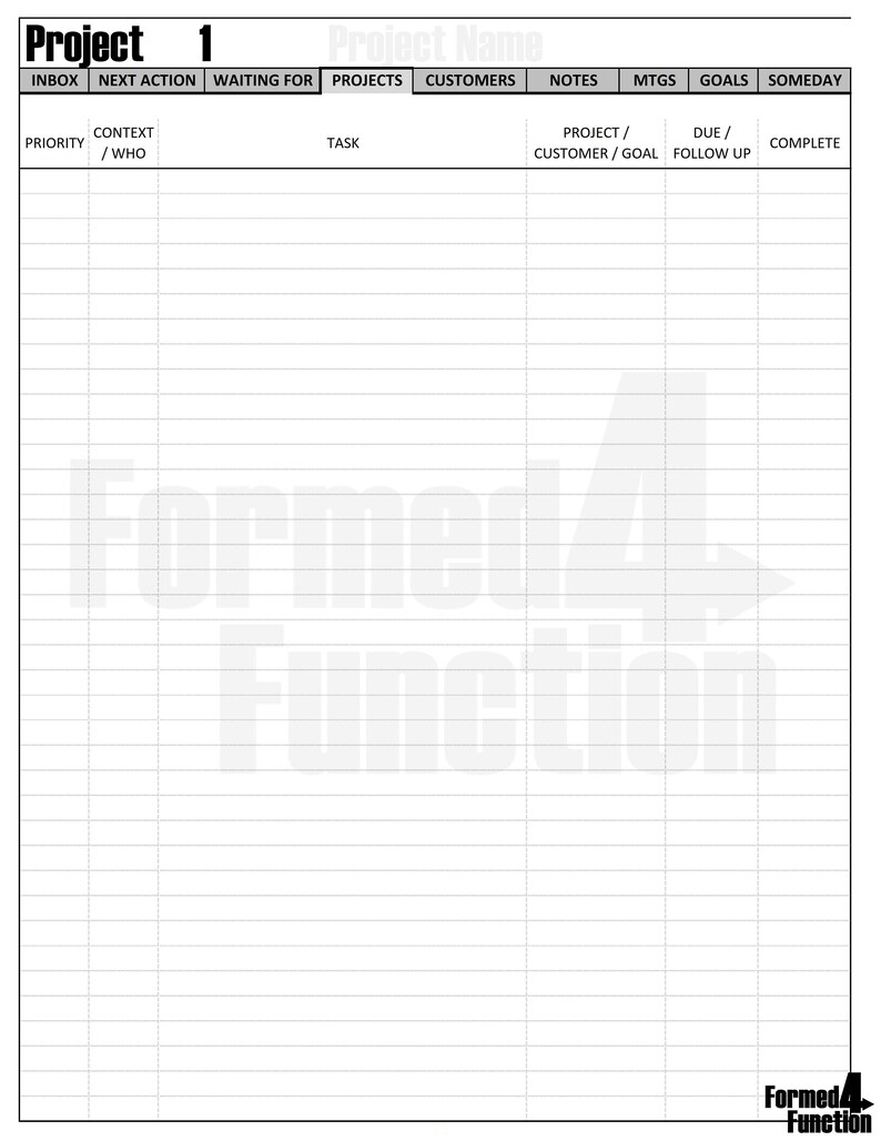 GTD Inspired, E-ink Optimized Workbook Built for Sales - Pages Linked ...