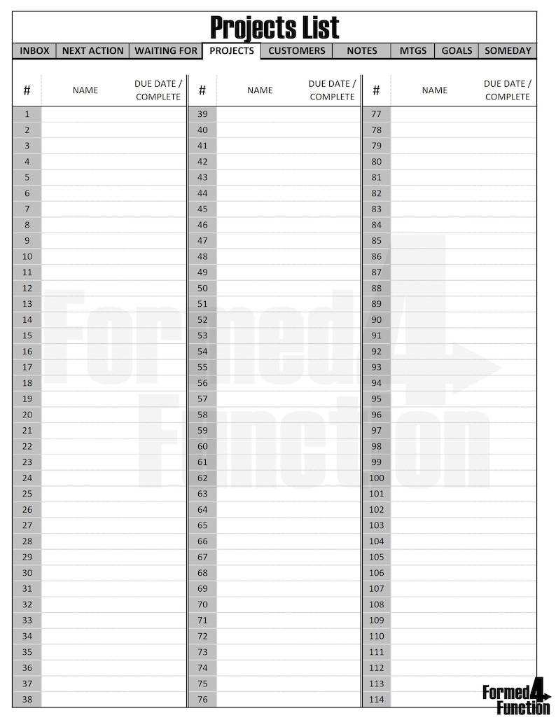 GTD Inspired, E-ink Optimized Workbook Built for Sales - Pages Linked ...