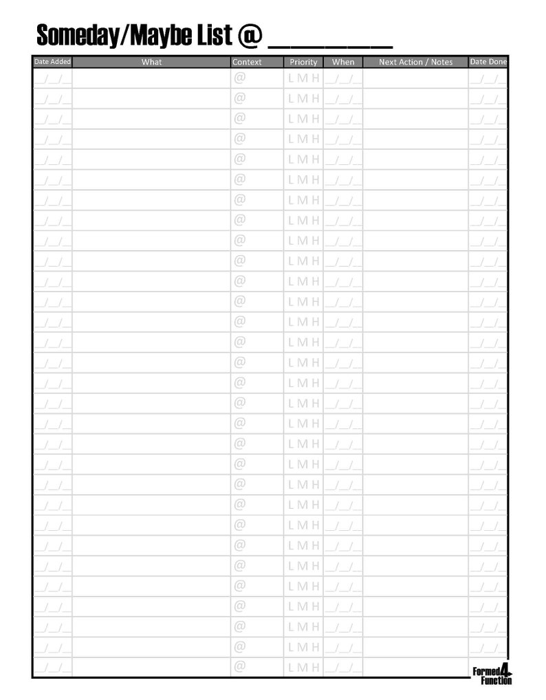 Getting Things Done GTD Inspired Workbook Pages - Etsy Canada