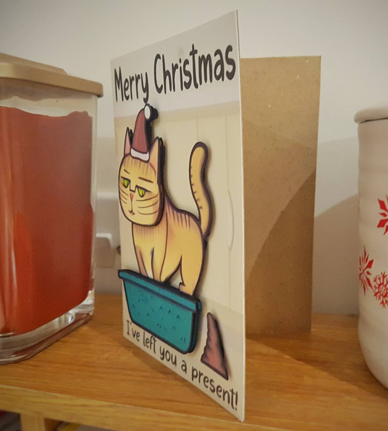 Birthday/christmas Cat in Litter Tray Raised 3D Effect - Etsy UK