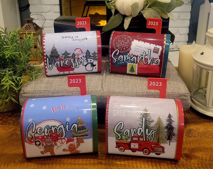 Personalized Christmas Mini Mailbox Tin - Etsy