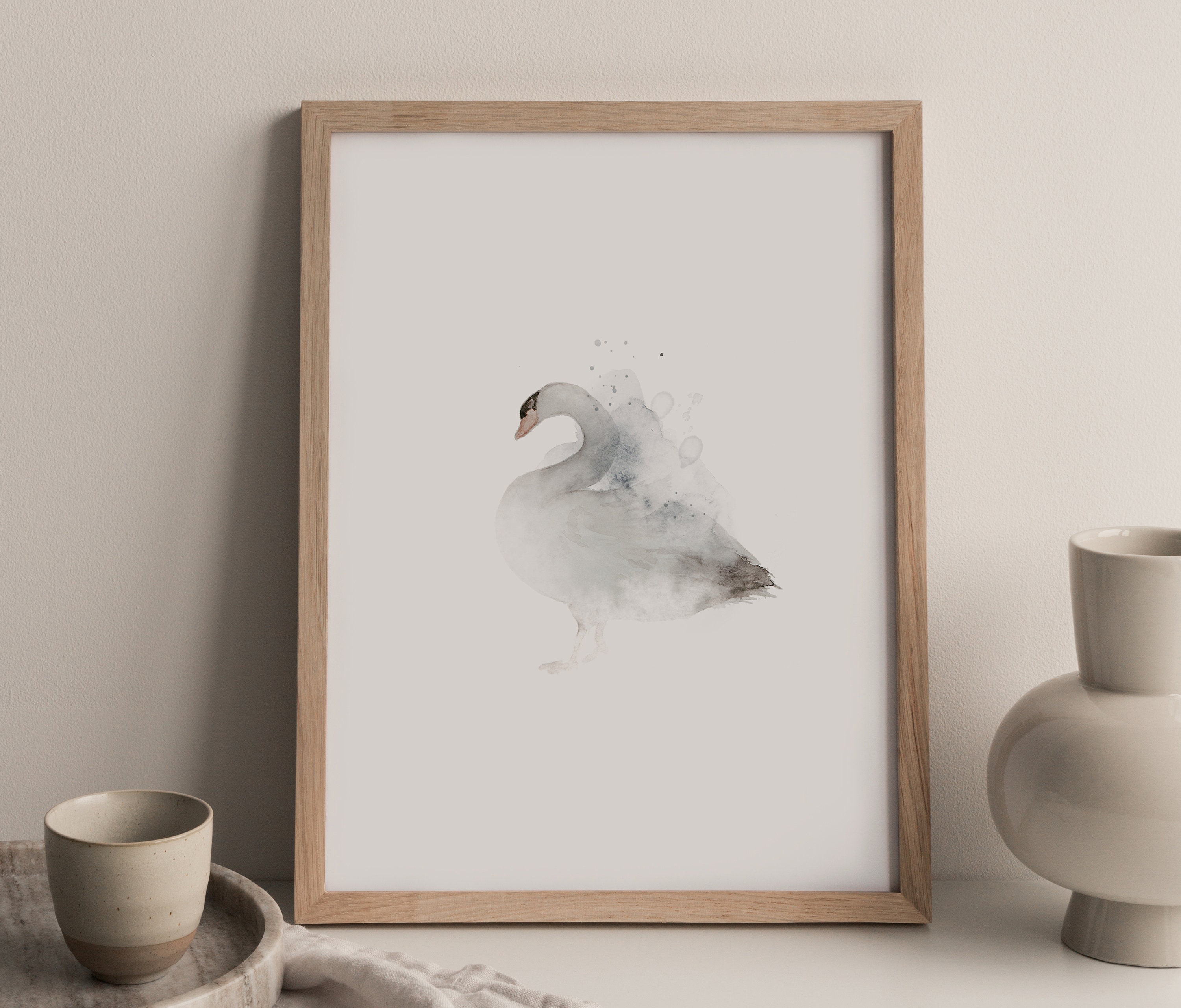 Swan Wall Art Abstract Wall Art Swan Prints Swan Wall | Etsy