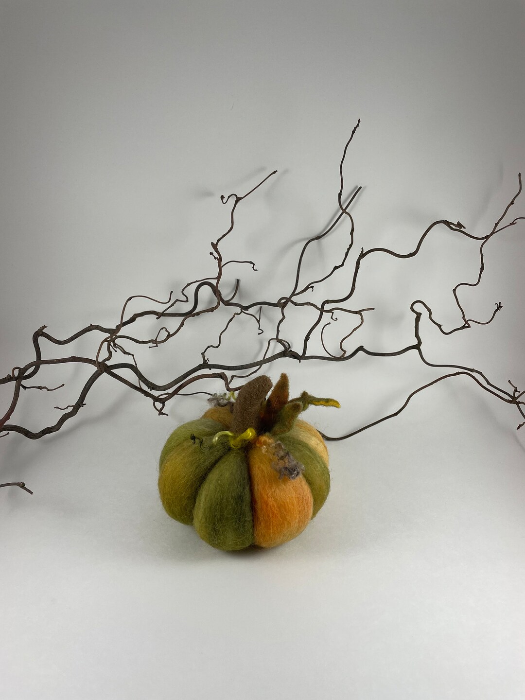 Handmade Felted Wool Pumpkin/made of Hand-dyed Wool in Shades of Olive ...