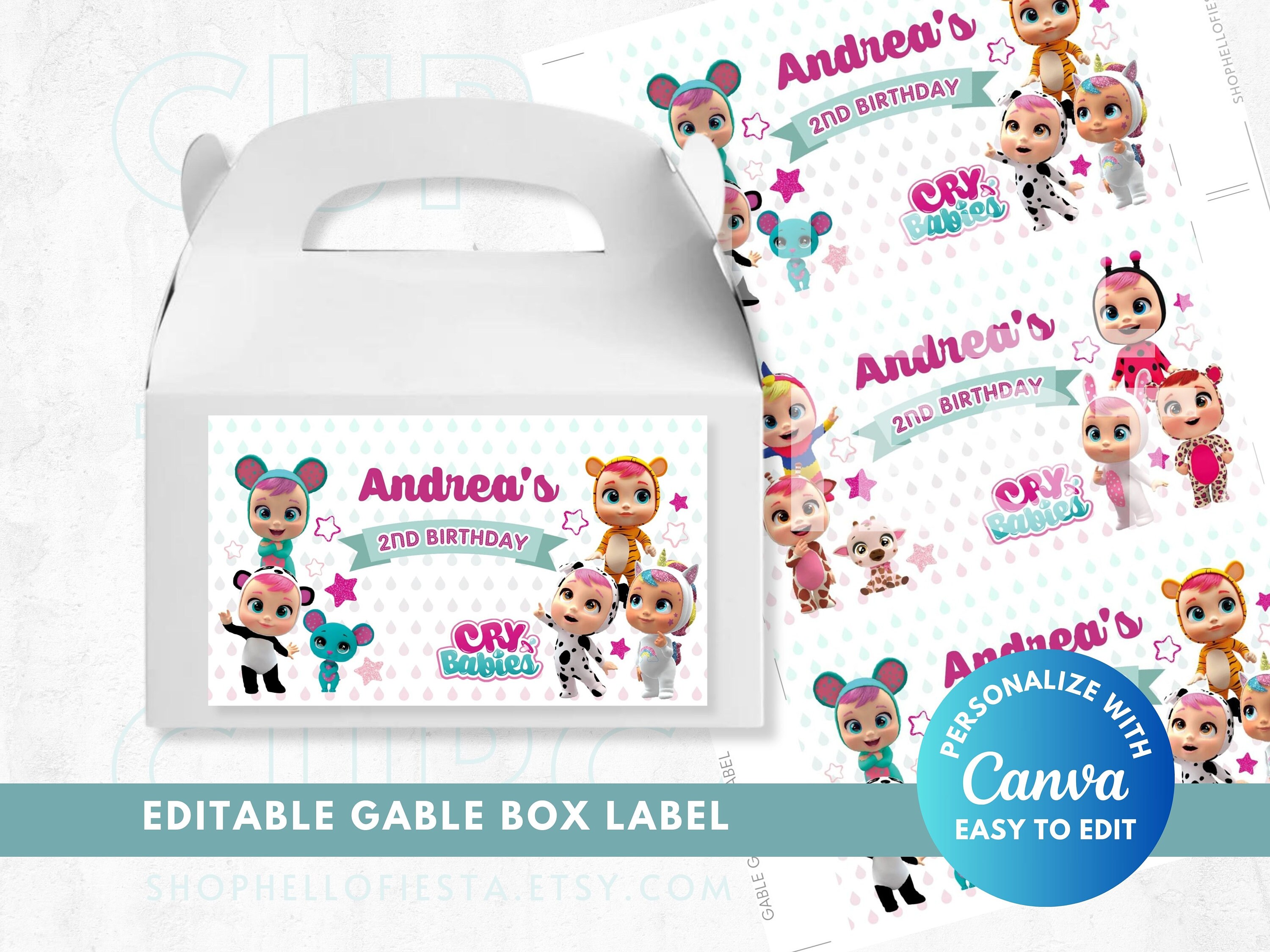 Editable Babies Gable Box Label Template Editable in Canva Printable ...
