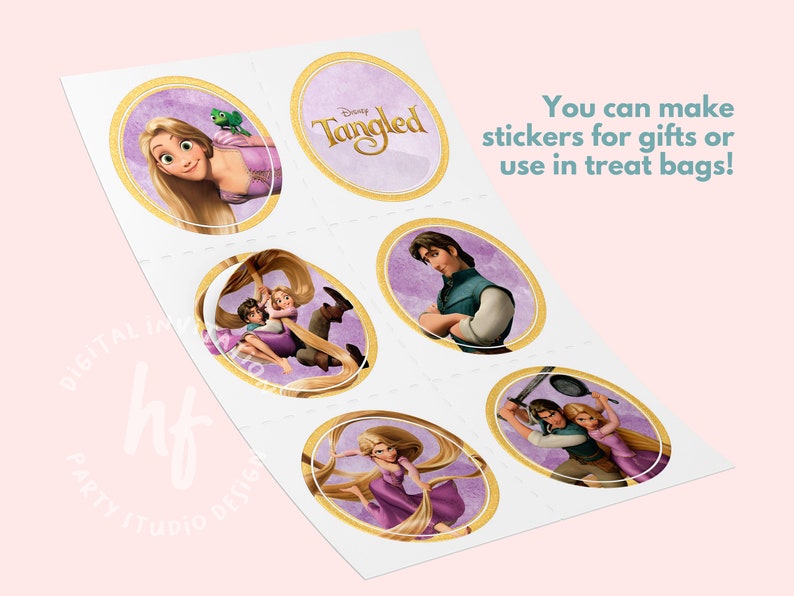 Rapunzel Cupcakes Toppers, Printable Princess Toppers, Tangled Party ...