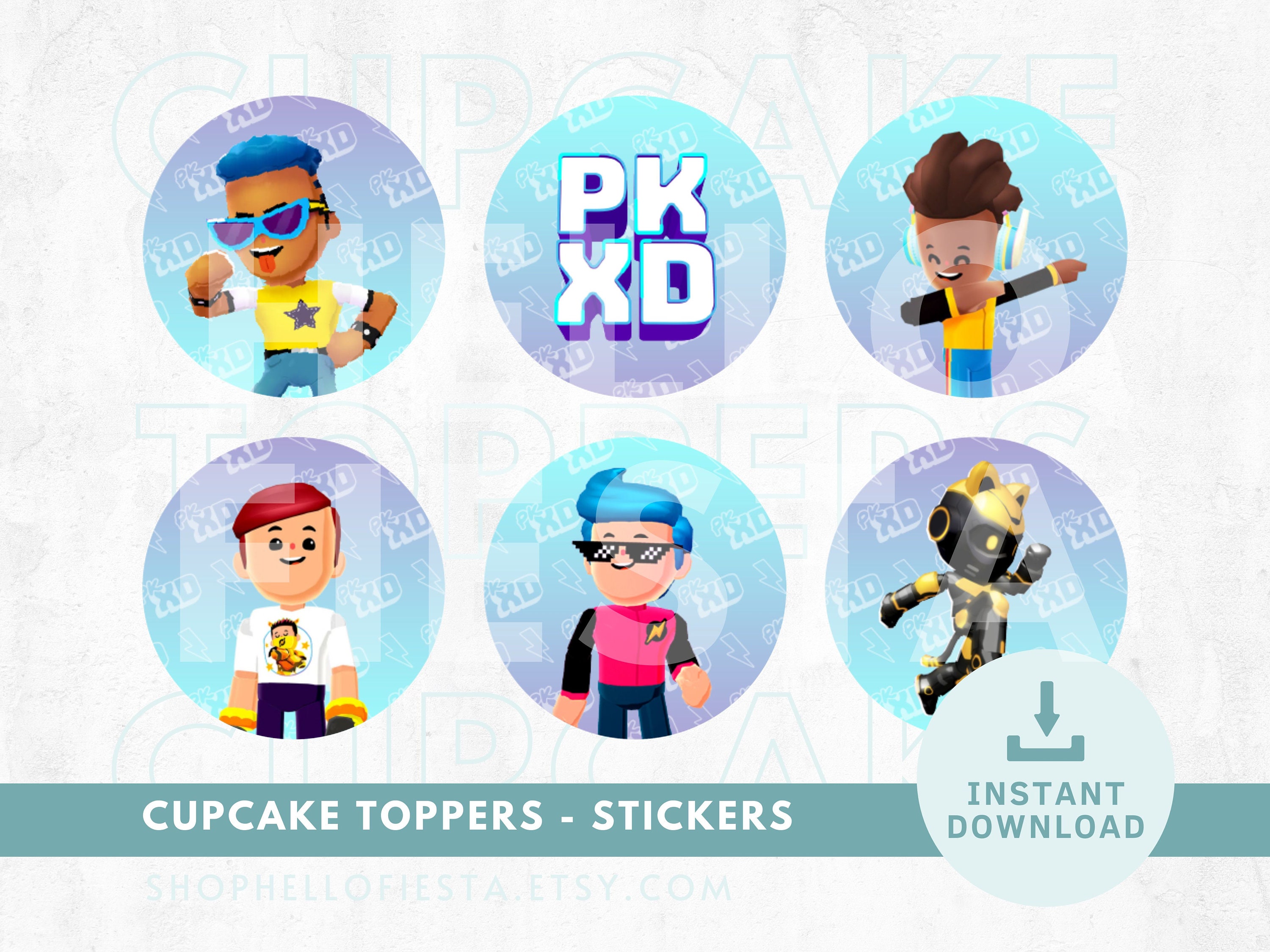 Pk XD for Boy Cupcakes Toppers, Pkxd Games Printable Toppers, Pkxd ...