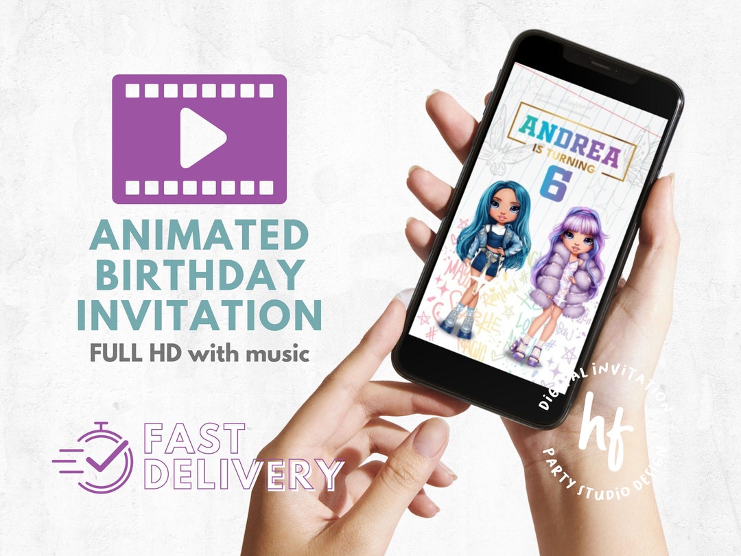 Birthday Animated Invitation Fashion Dolls Video Invitation Video MP4 ...