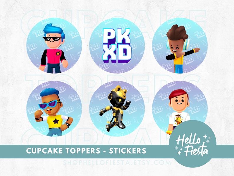 Pk XD for Boy Cupcakes Toppers Pkxd Games Printable Toppers - Etsy