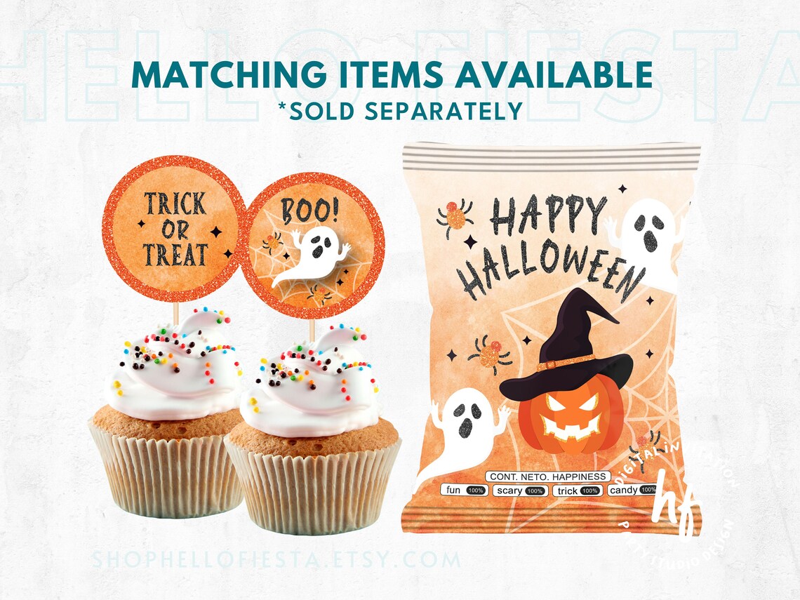 Halloween Gift Favor Tags Trick or Treat Printable Treat Bags - Etsy