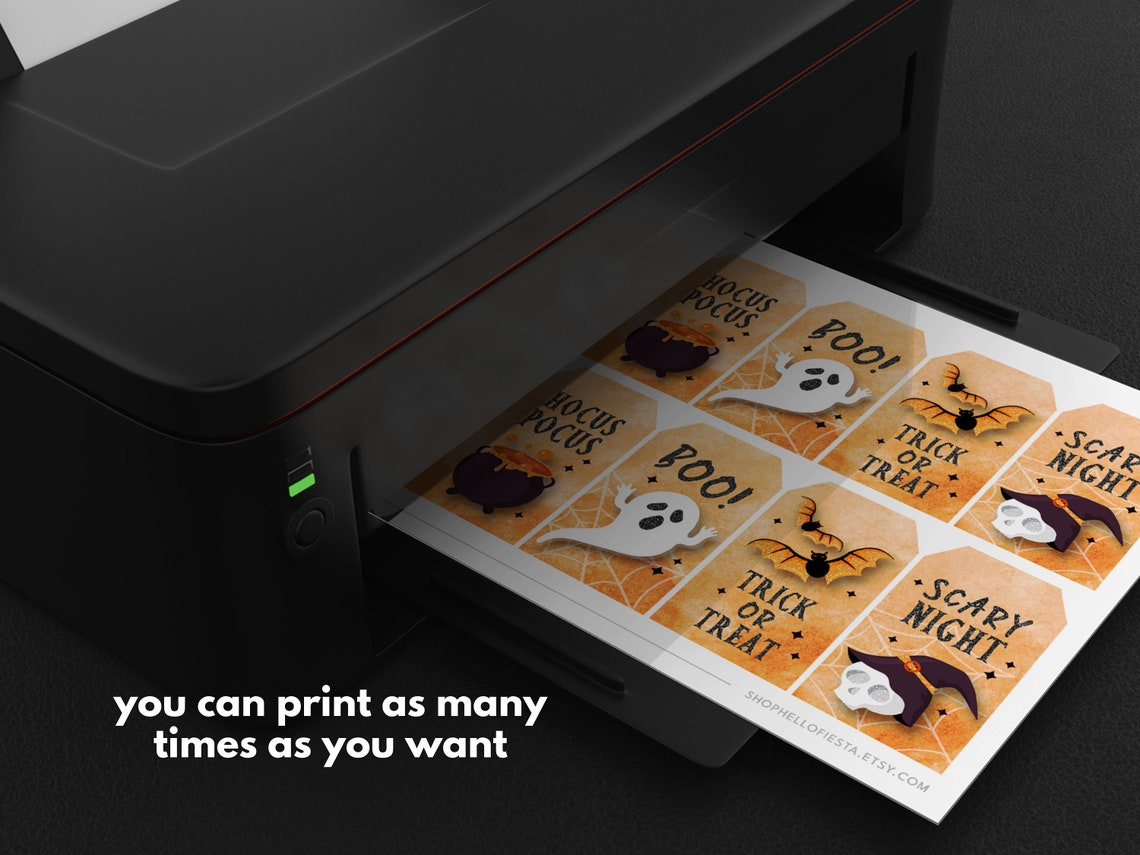 Halloween Gift Favor Tags Trick or Treat Printable Treat Bags - Etsy