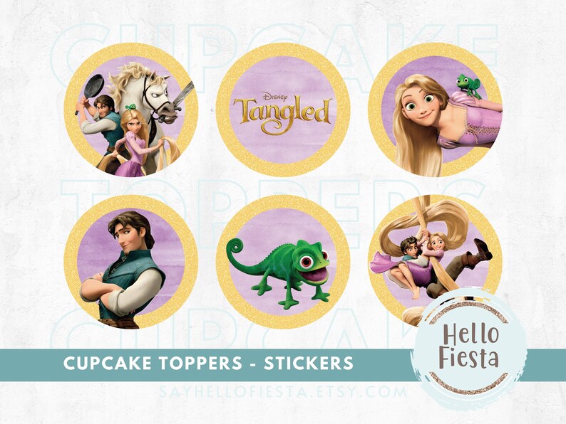 Rapunzel Cupcakes Toppers Printable Disney Princess Toppers - Etsy