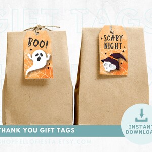 Halloween Gift Favor Tags Trick or Treat Printable Treat Bags - Etsy