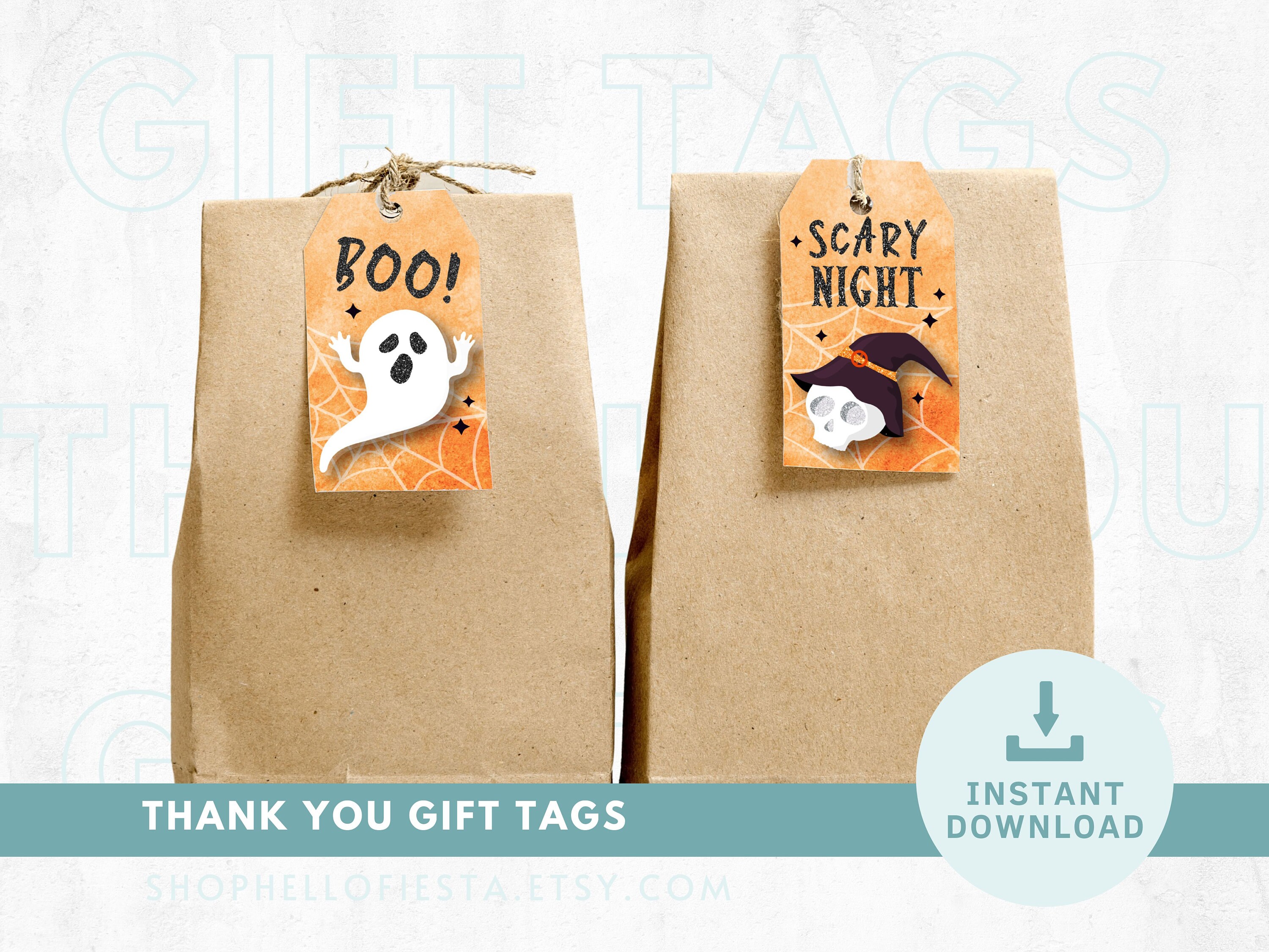 Halloween Gift Favor Tags Trick or Treat Printable Treat Bags - Etsy