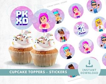 Pk XD for Boy Cupcakes Toppers, Pkxd Games Printable Toppers, Pkxd ...