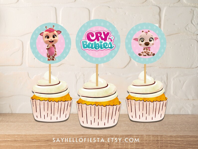Cupcake Toppers Crying Babies Printable Toppers Party INSTANT DOWNLOAD ...