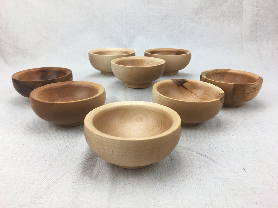 Handmade Mini-wooden Maple Bowls. Sensory Toy; Housewarming Salt/spice ...