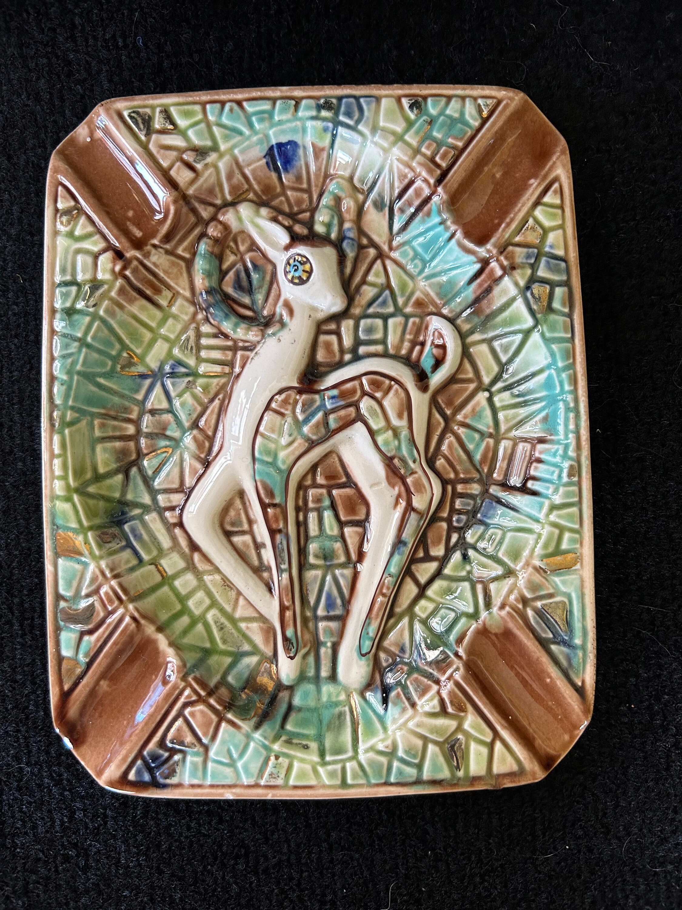 MCM Ceramic Ashtray Mosaic With Giselle 1960's - Etsy
