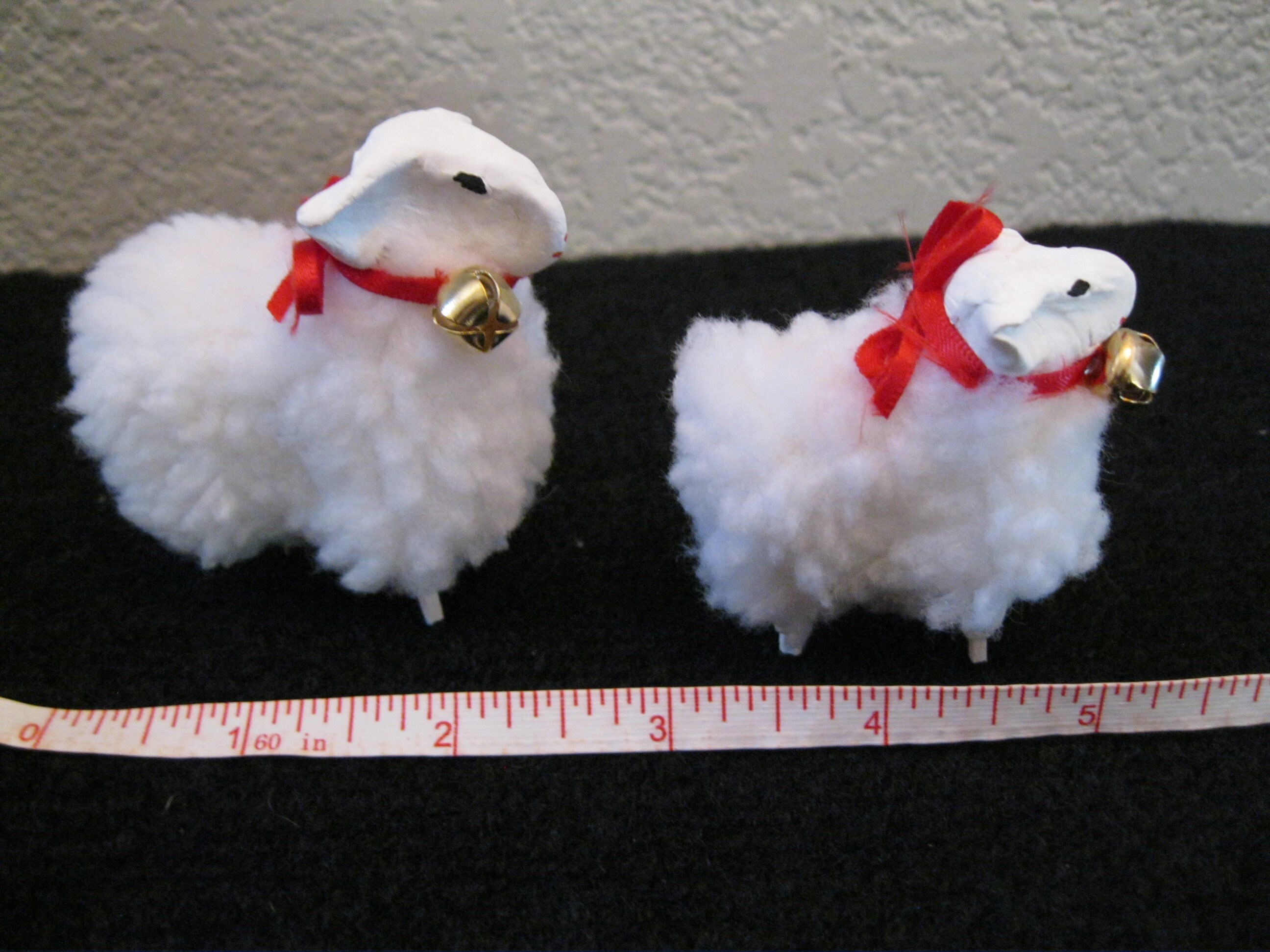 Sheep Set 2 Handmade by Me Sculped Plaster With Wooly Coats | Etsy