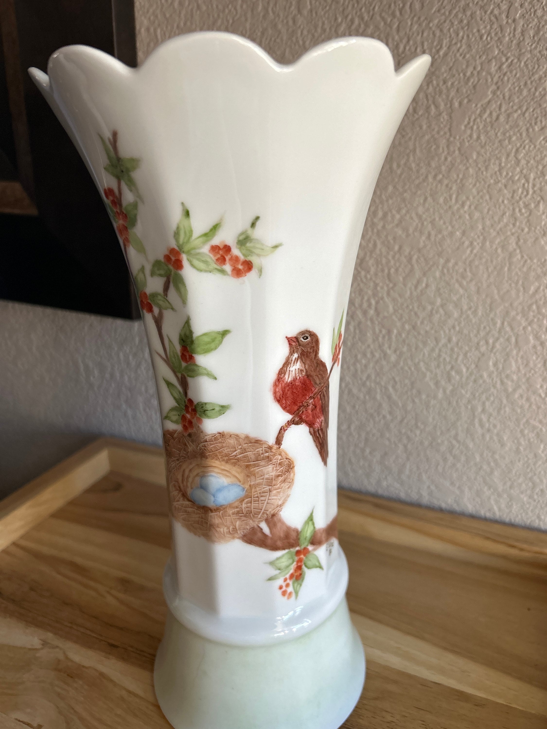 Vintage Porcelain Vase With Birds Bavaria - Etsy