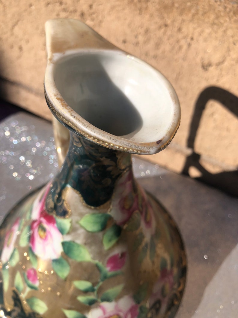 Antique Nippon Moriage Ewer Pitcher 1920's Hand Painted - Etsy