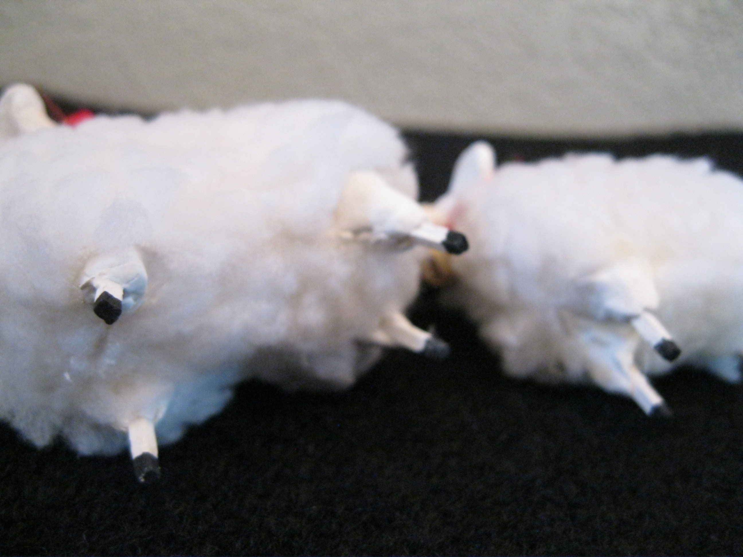 Sheep Set 2 Handmade by Me Sculped Plaster With Wooly Coats | Etsy