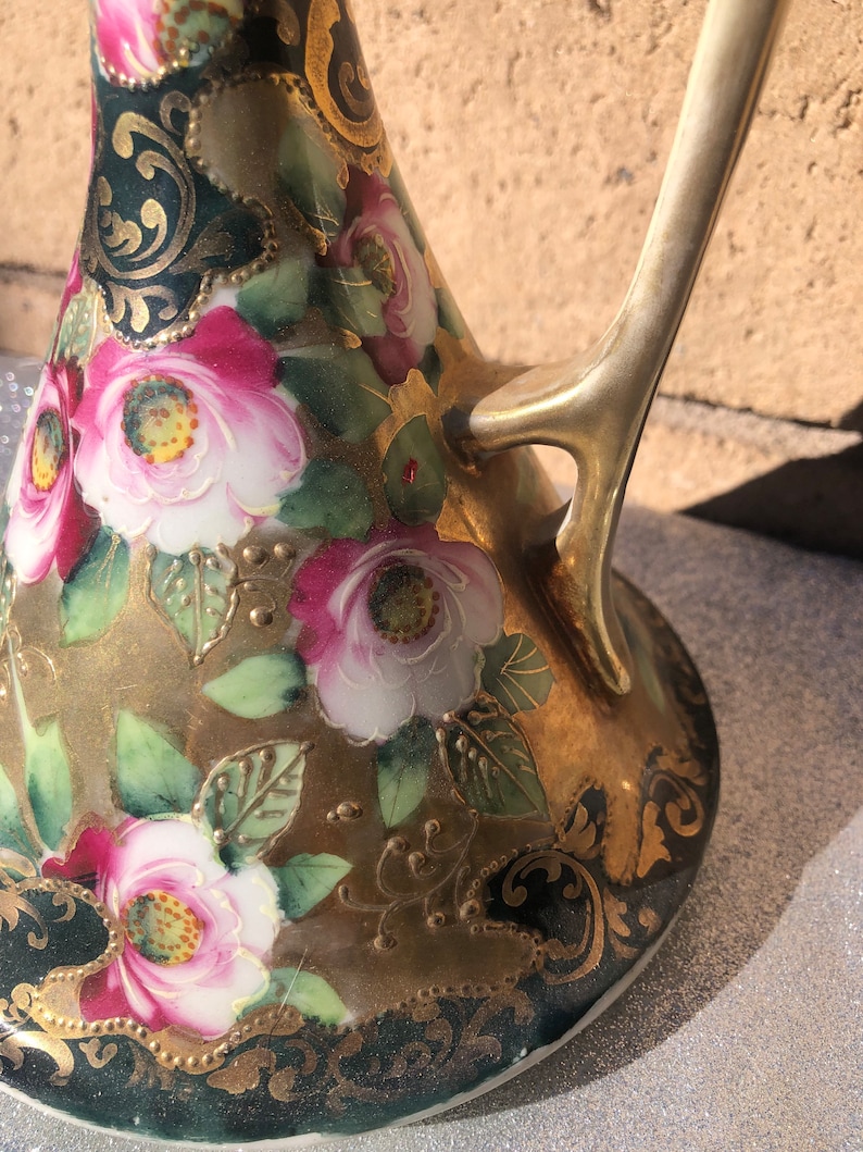 Antique Nippon Moriage Ewer Pitcher 1920's Hand Painted - Etsy