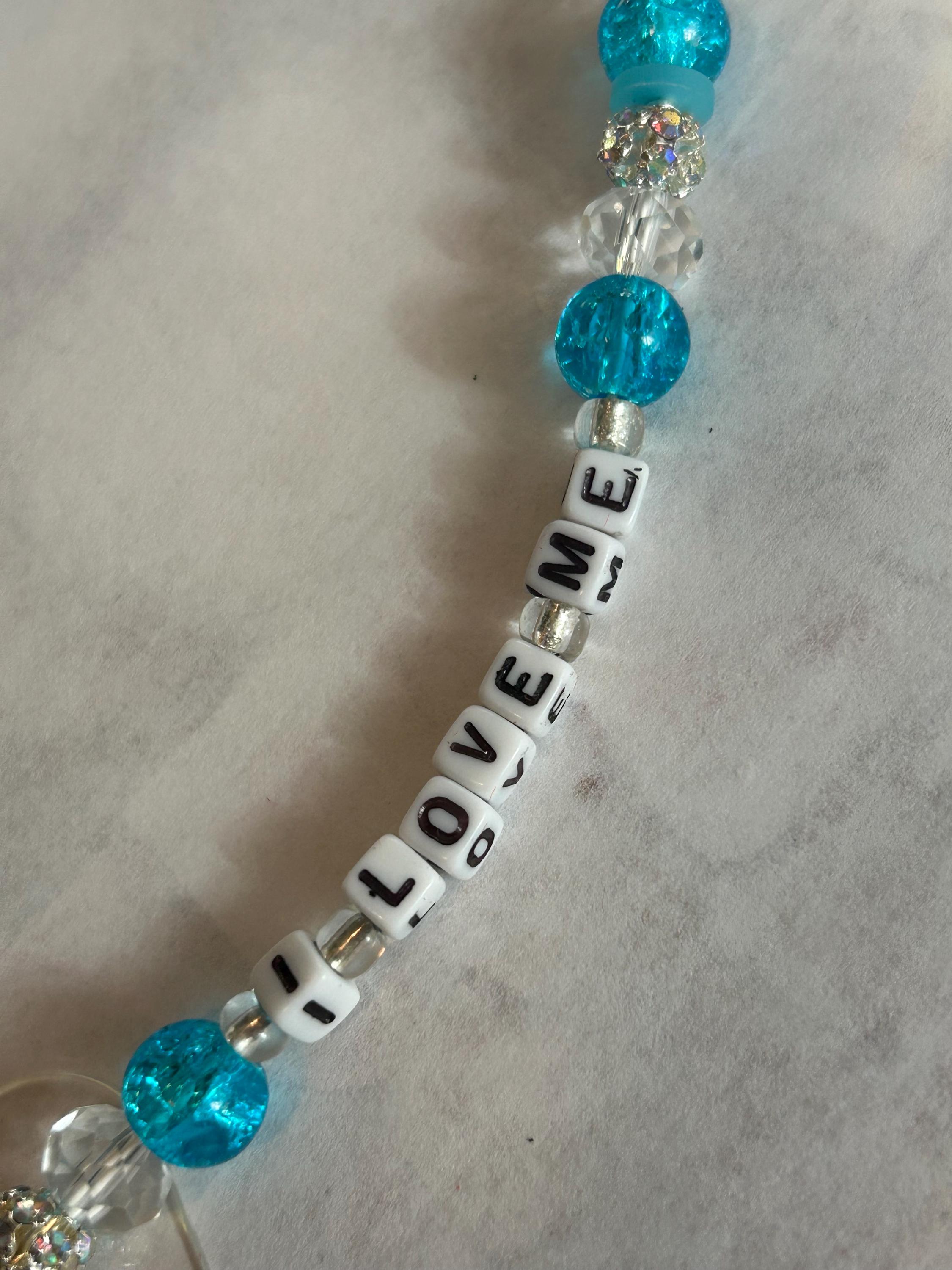 Hand Beaded I Love Me Cell Phone Wristlet Glass/plastic - Etsy
