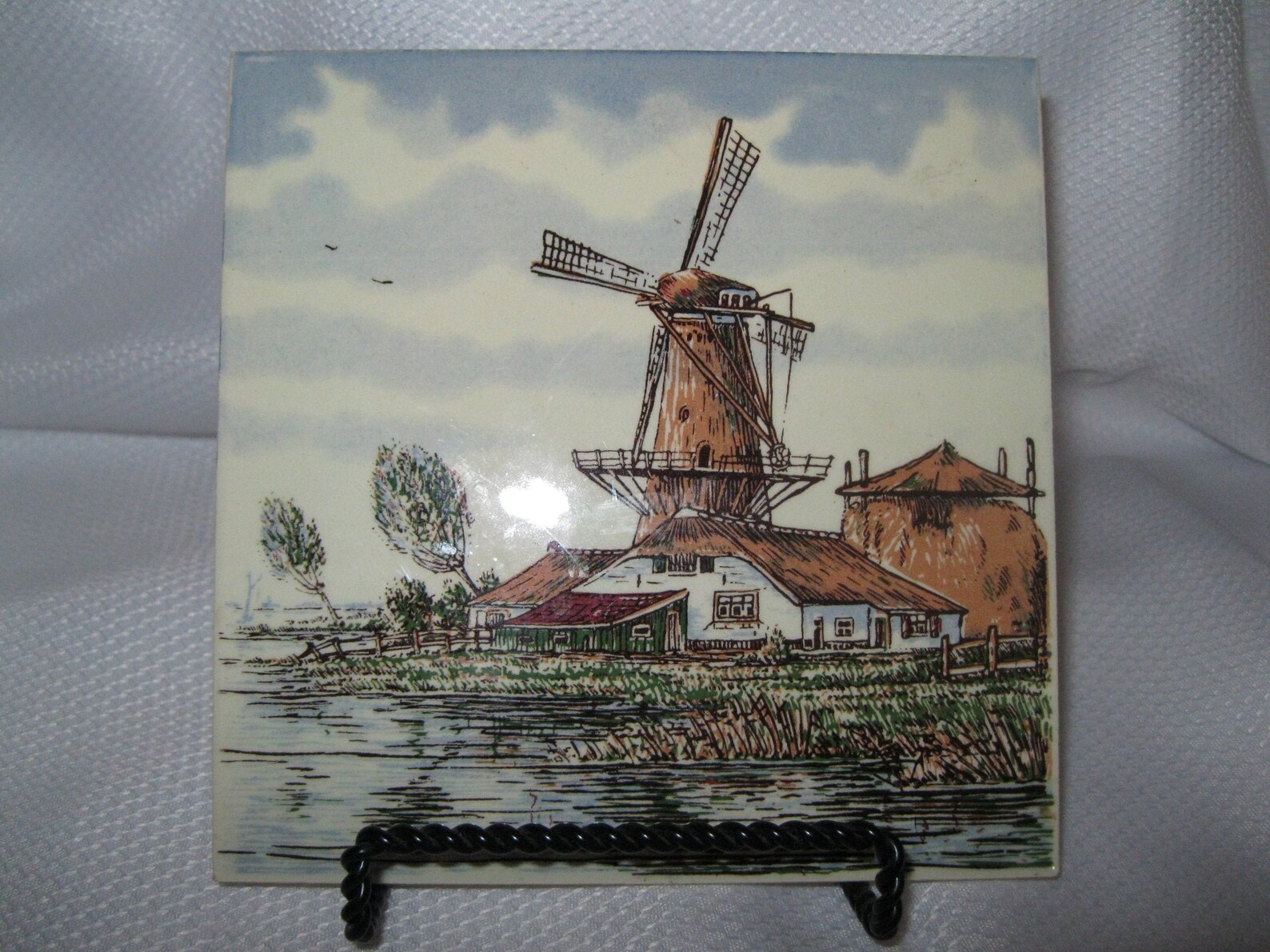 Windmill Design Ceramic Display Tile Made in Holland - Etsy UK