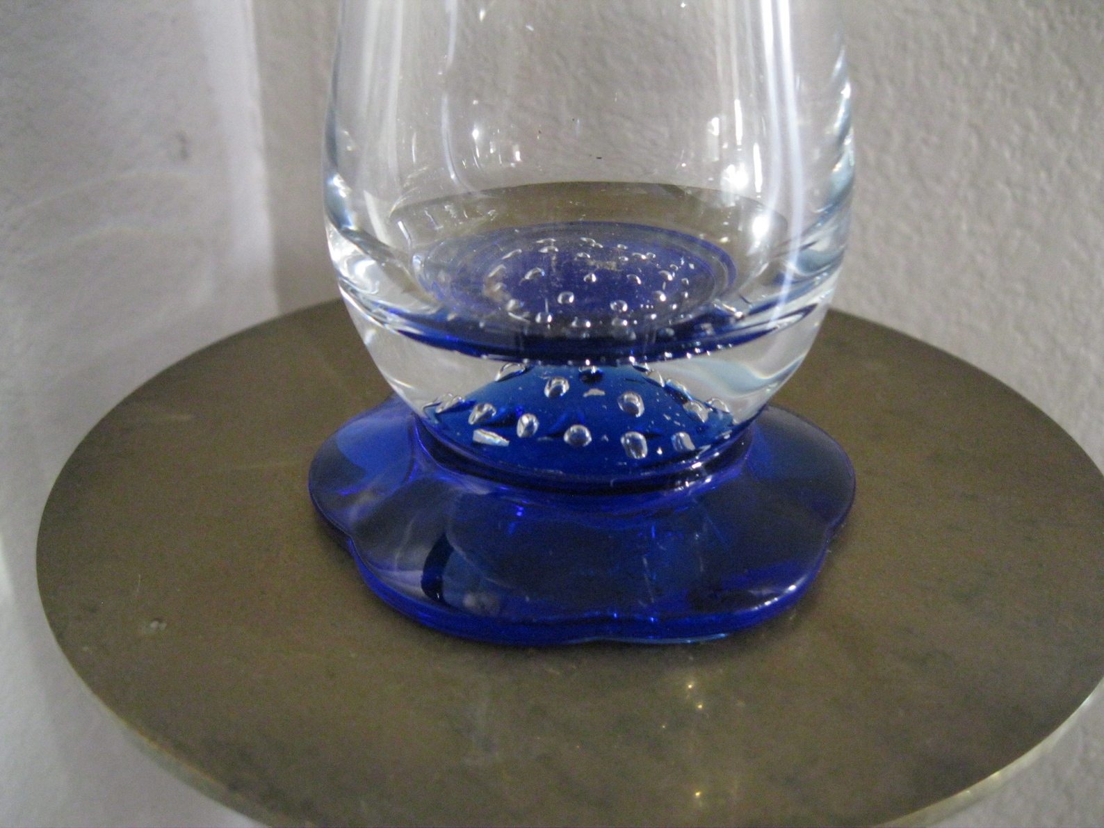 Bormioli Rocco Italy Blue Glass Vase Controlled Bubbles | Etsy