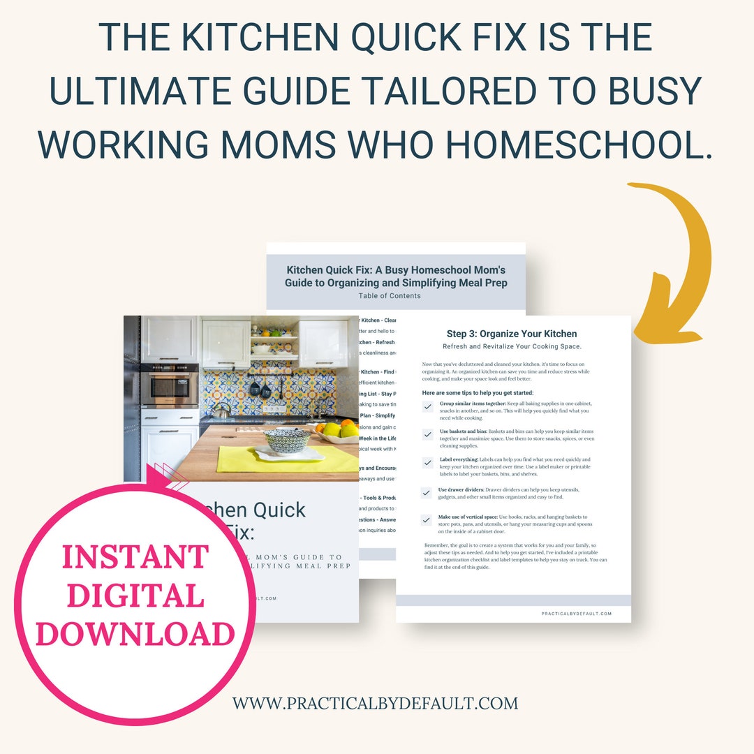 Kitchen Quick Fix | Printable Kitchen Organization & Meal Planner Guide ...