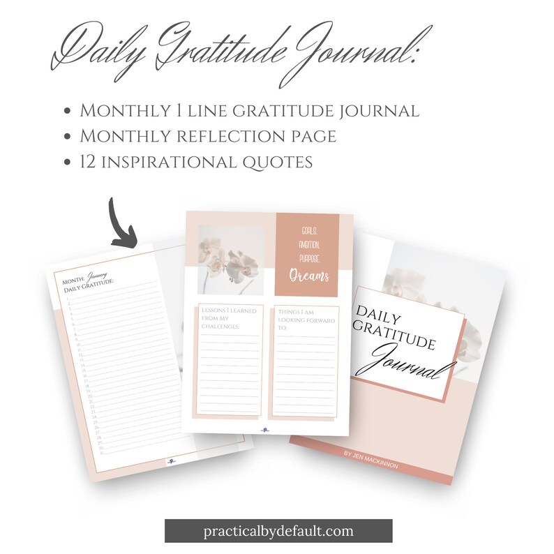 Printable Gratitude Journal, Printable Journal, Gratitude Planner ...