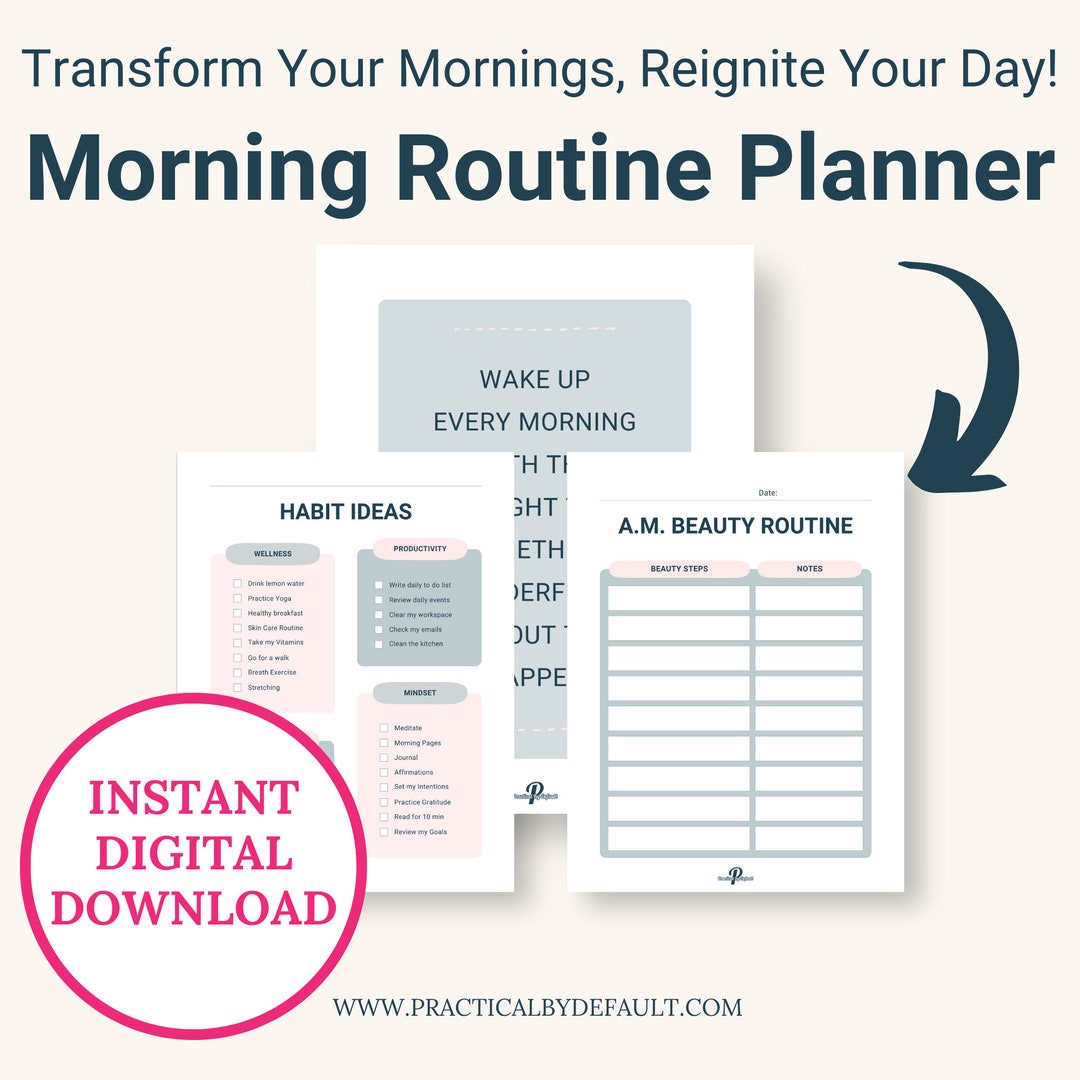 Morning Routine and Evening Routine Planner, Morning Routine Planner ...