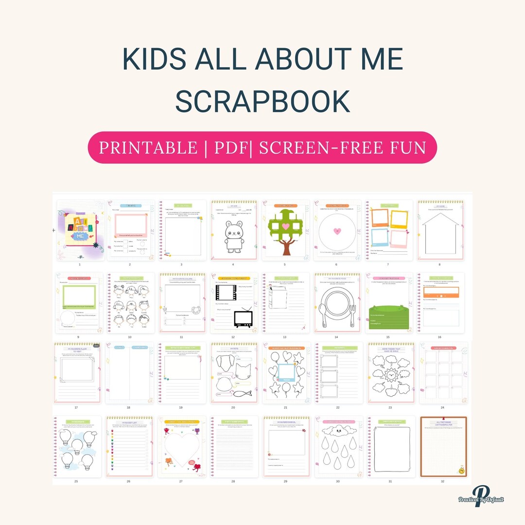 Kids All About Me Scrapbook, Scrapbook Journal for Kids, Kids ...