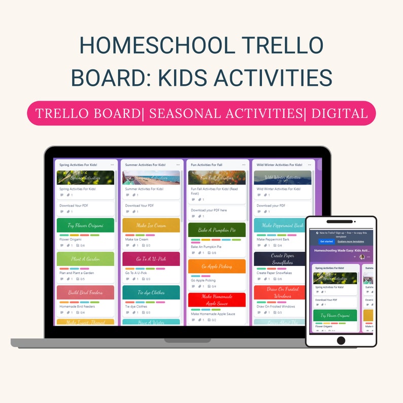 Homeschool Trello Board: Kids Activities, Seasonal Educational Fun ...