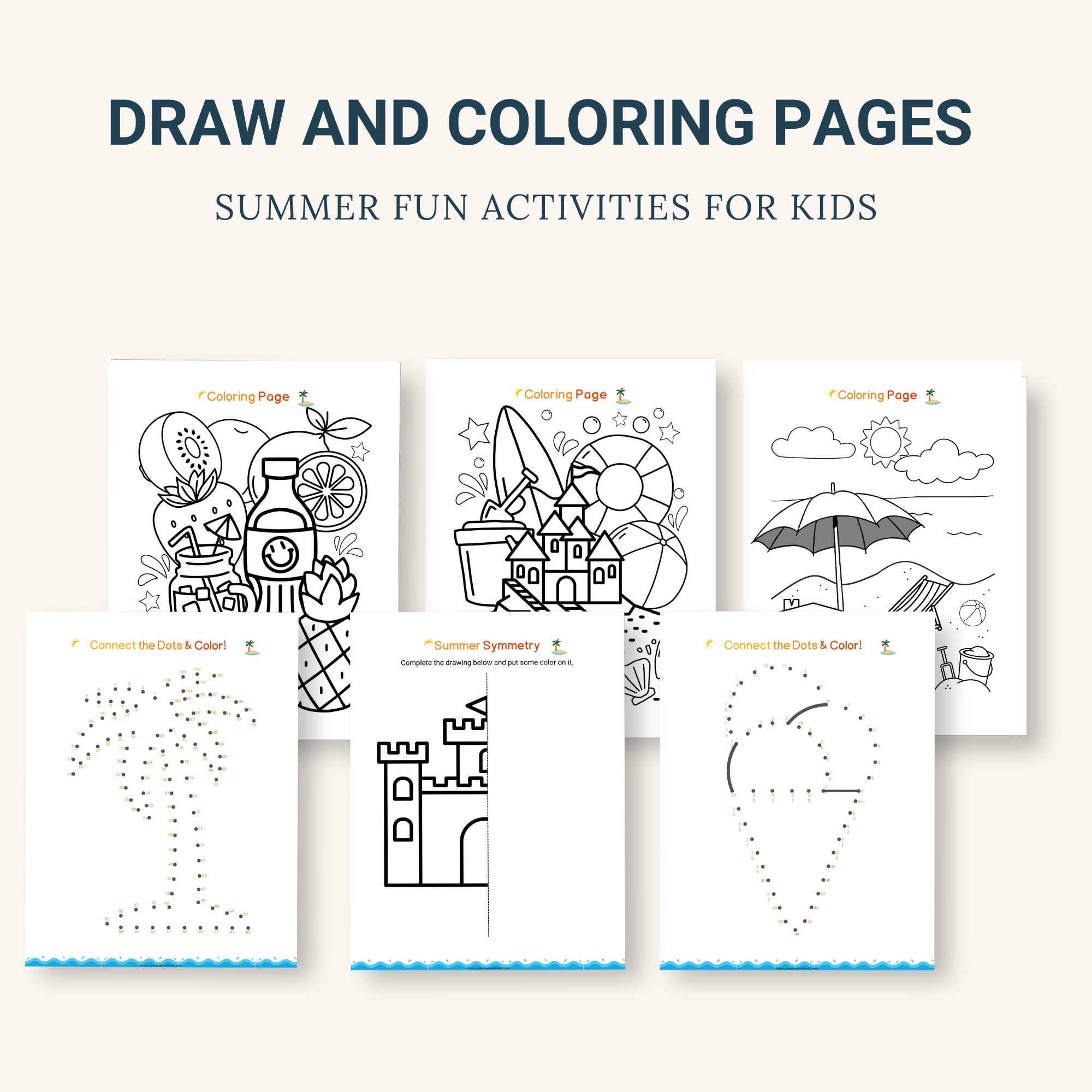 Summer Activity Sheets: Kids Printable Learning Games (PDF) - Etsy