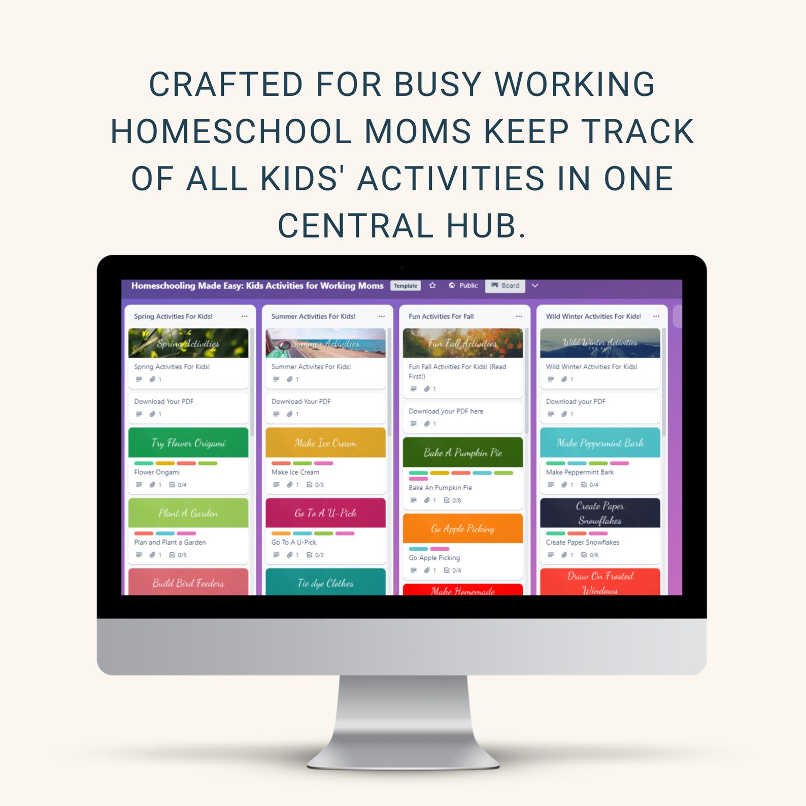 Homeschool Trello Board: Kids Activities, Seasonal Educational Fun ...