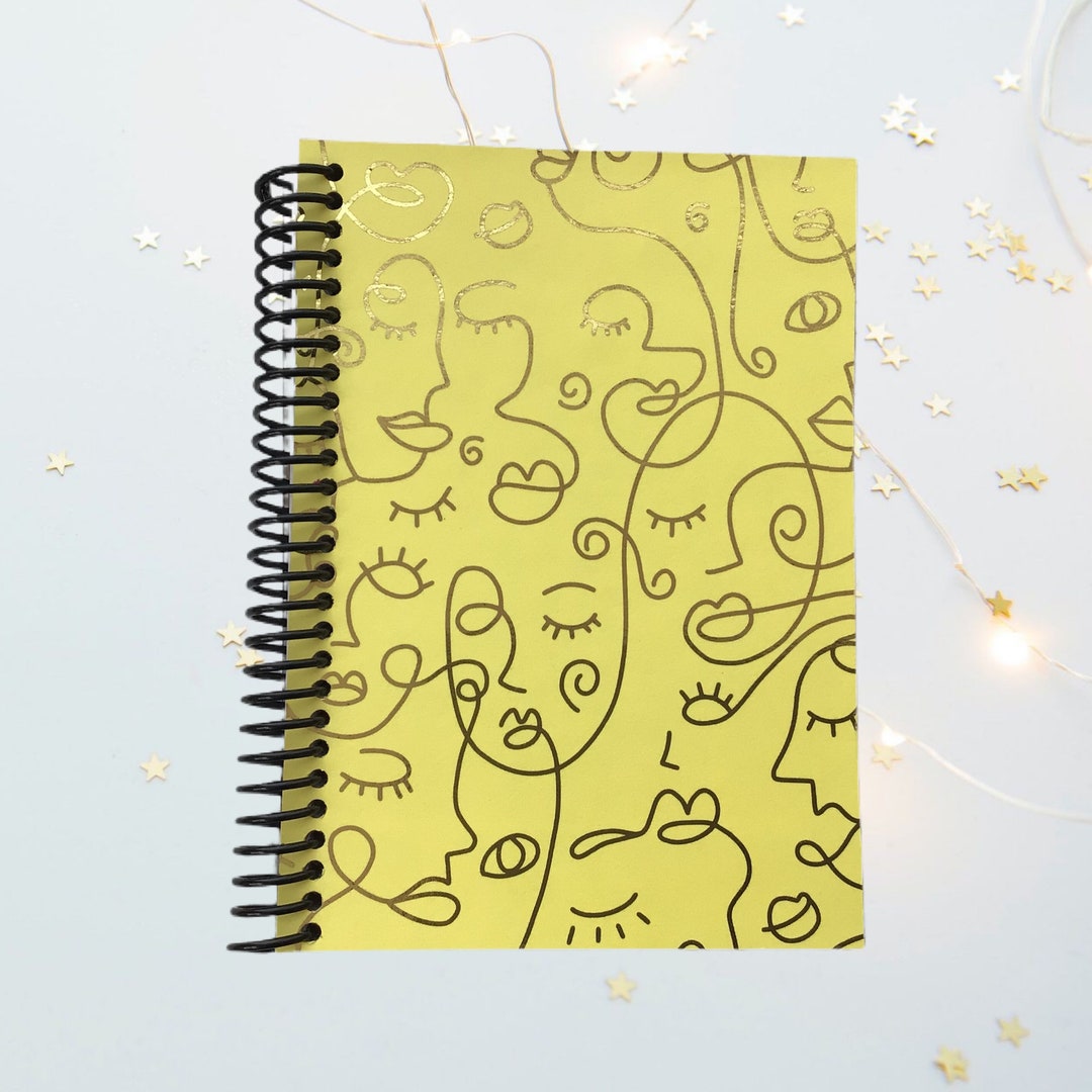 Modern Abstract Faces Cute Notebook - Etsy