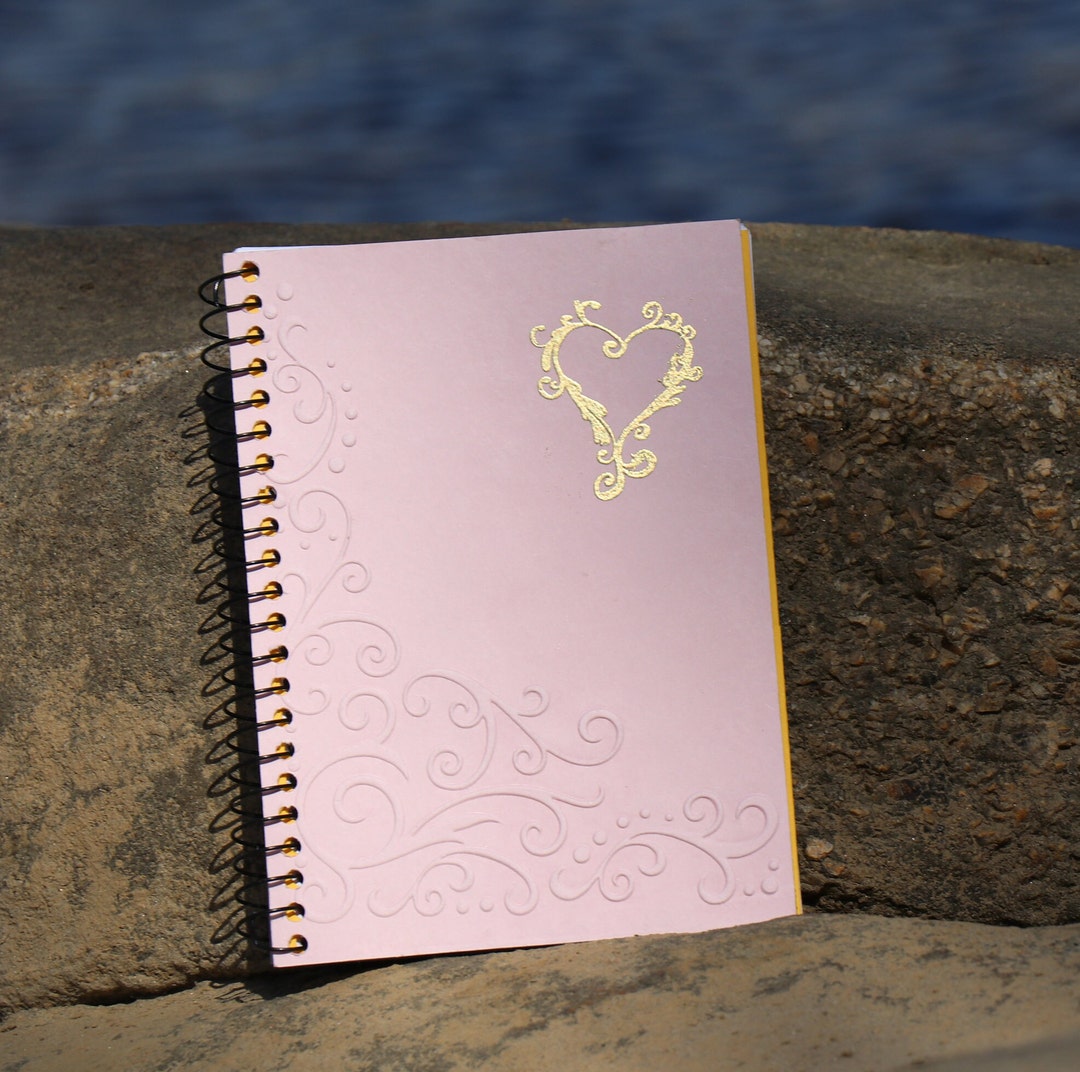 Gold Heart Journal Cute Spiral Notebook College Student Gift - Etsy