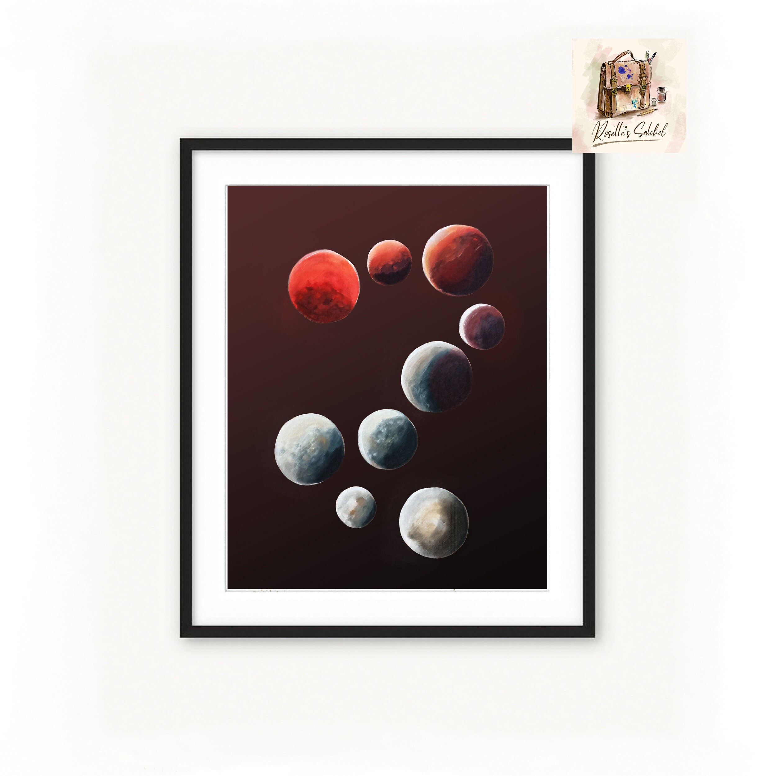 Halloween Blood Moon Home Decor Halloween Print Moon Art | Etsy