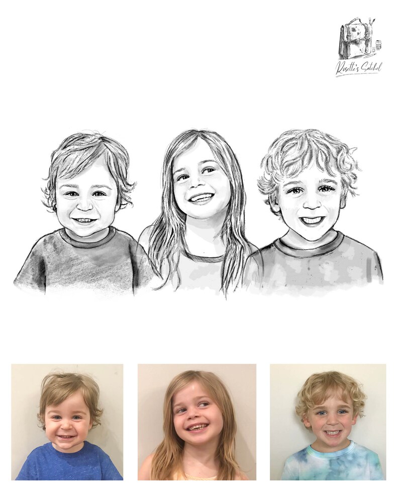 Custom Sketch Portrait From Photo Personalized Drawing - Etsy