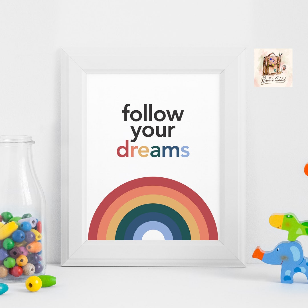 Follow Your Dreams, Love Print, Wall Art, Home Decor, Typography Print ...