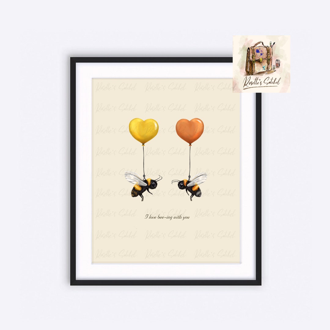 Printable Card, Valentine's Day Gift, I Love Bee-ing With You, Instant ...
