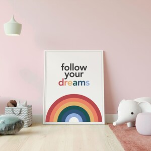 Follow Your Dreams, Love Print, Wall Art, Home Decor, Typography Print ...